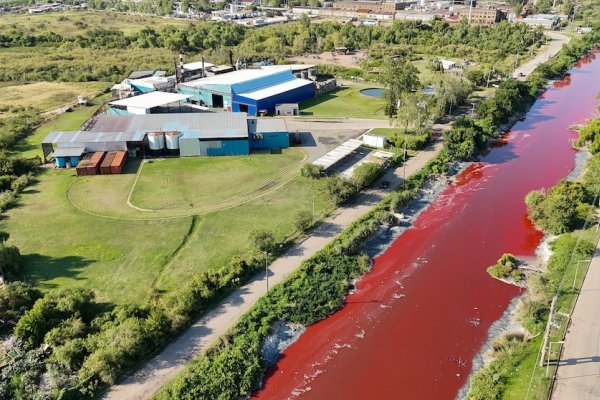 Increíble video: El arroyo Sarandí se tiñó de rojo y denuncian ...