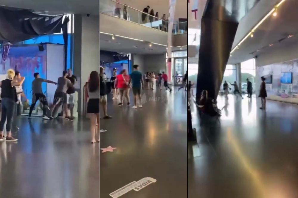 VIDEO | La vio con su actual pareja y se agarraron a las piñas en un ...