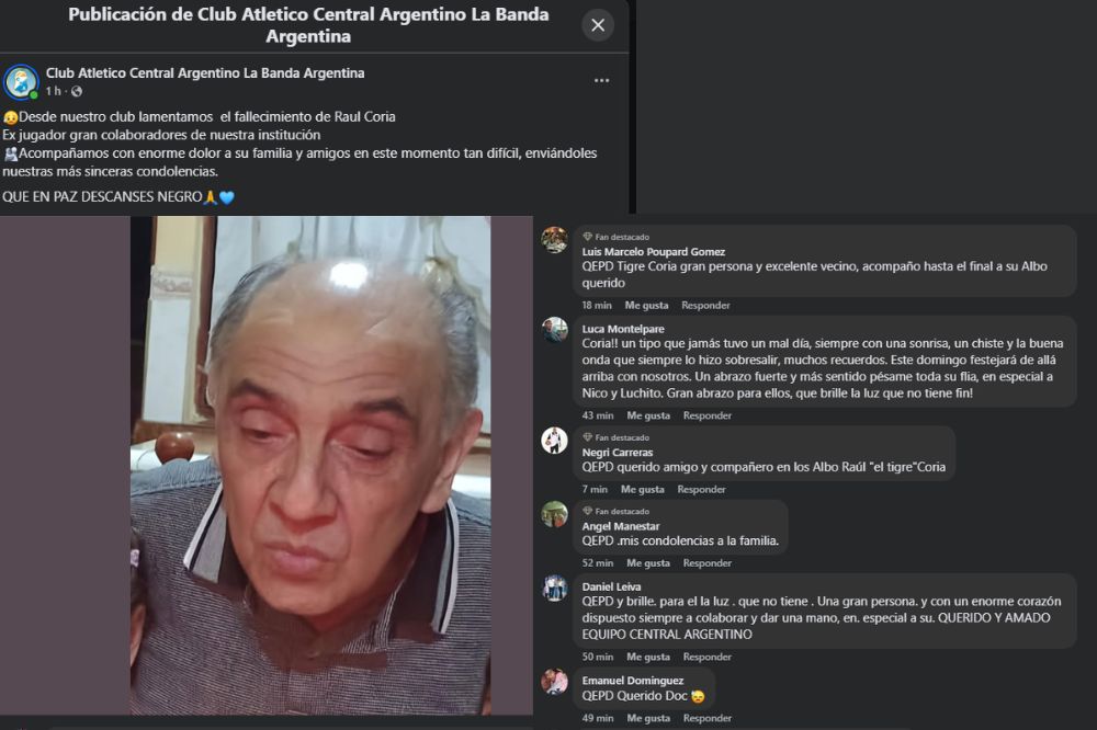 Luto en las redes: Central Argentino despide a su querido Raúl Coria ...
